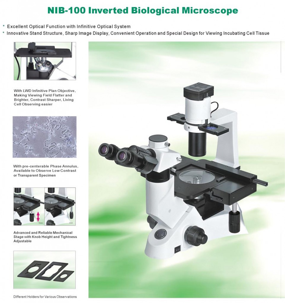 กล้องจุลทรรศน์หัวกลับ Inverted Microscope NIB-100 | Microscope.in.th